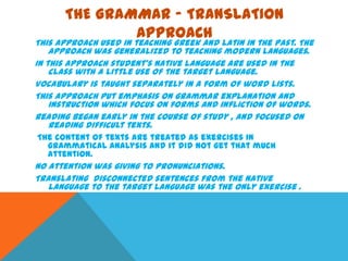 Second language teaching methods | PPTX | Education