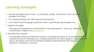 Second languange learning strategies | PPTX