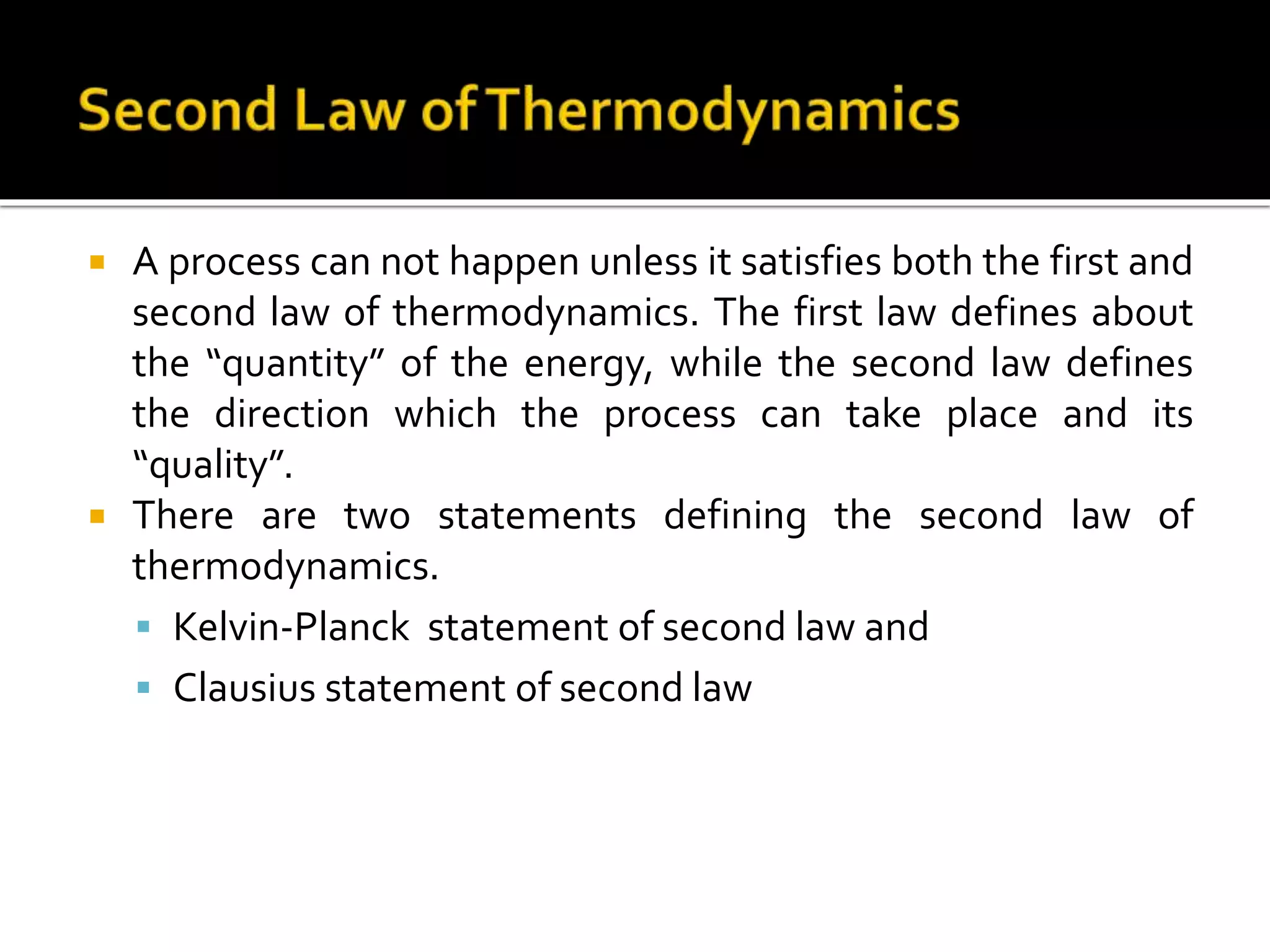 Second law of thermodynamics | PPTX