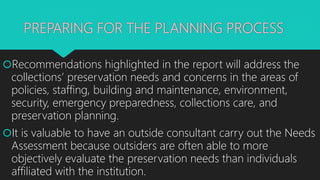 PRESERVATION PLANNING AND MANAGEMENT | PPTX