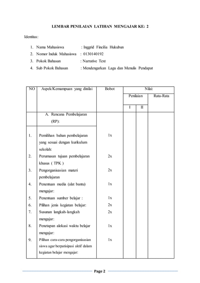 Second lesson plan of teaching practice | PDF