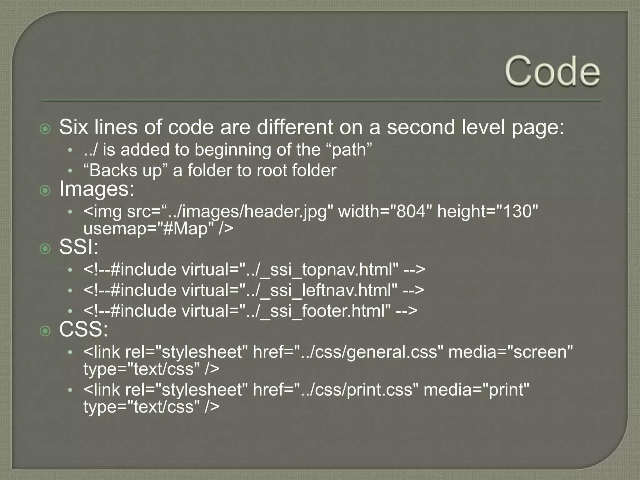 Second Level Pages | PPT