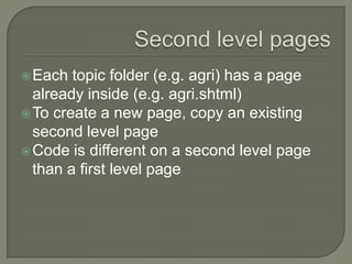 Second Level Pages | PPT
