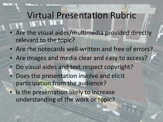 Activities and Assessments for Virtual Worlds | PPTX