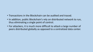 Second line of defense for cybersecurity : Blockchain | PPTX