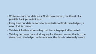 Second line of defense for cybersecurity : Blockchain | PPTX