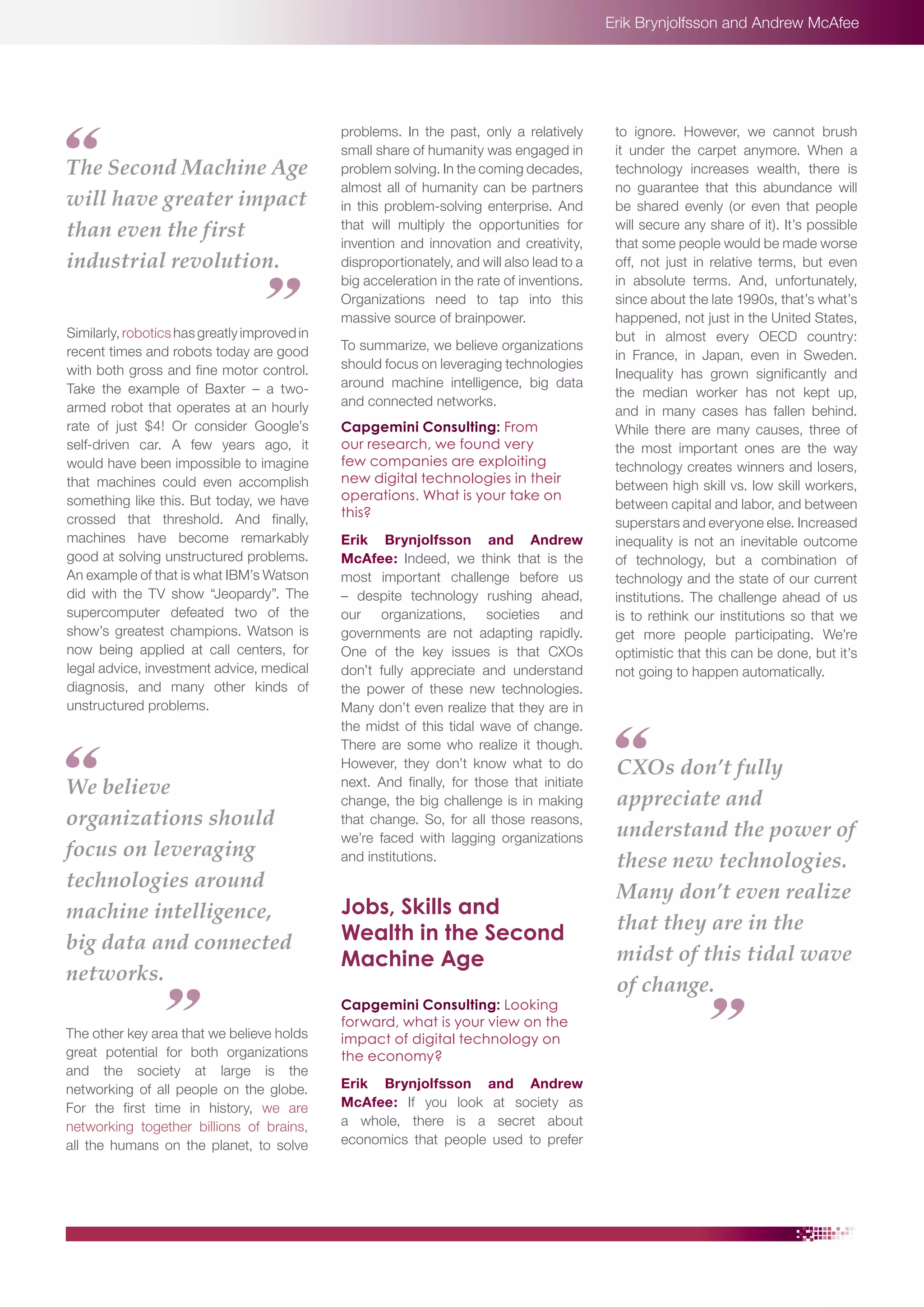 The Second Machine Age: An Industrial Revolution Powered by Digital ...