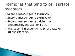 Second messengers and classification of hormone | PPTX