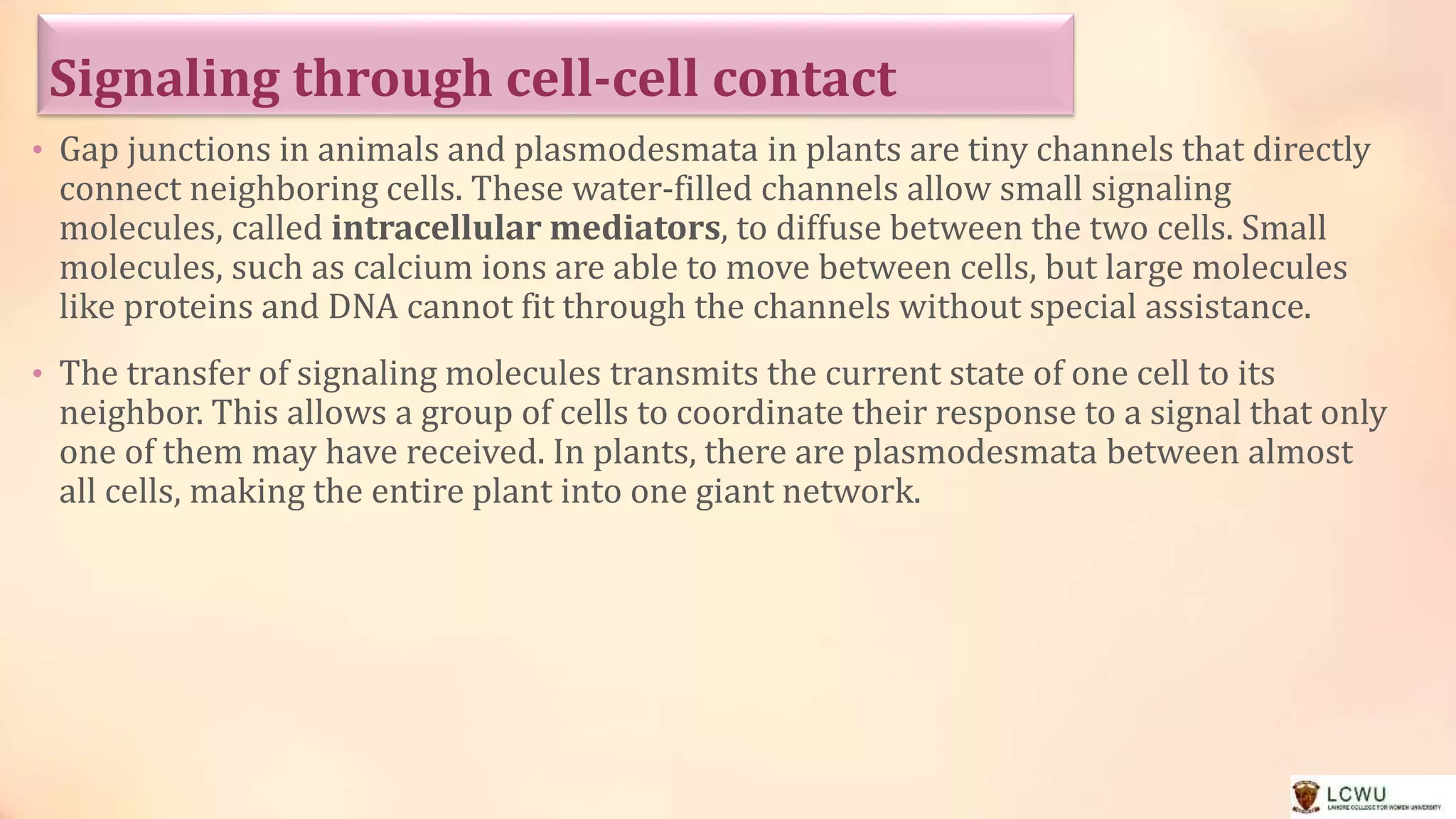Second messenger and signal transduction pathways | PPT