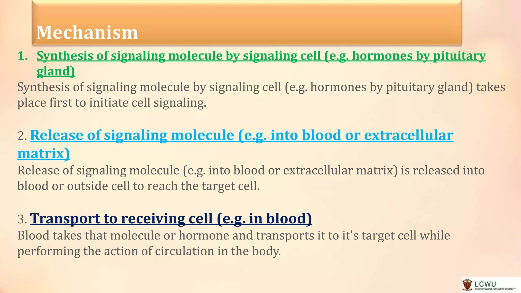Second messenger and signal transduction pathways | PPTX