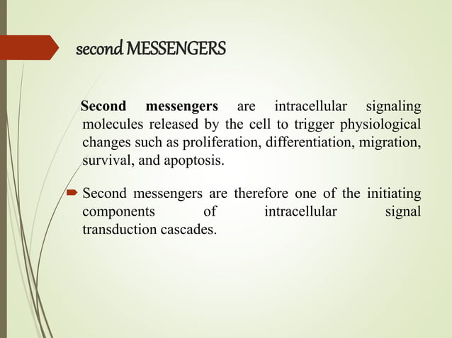 Second messengers cAMP and cGMP | PPTX