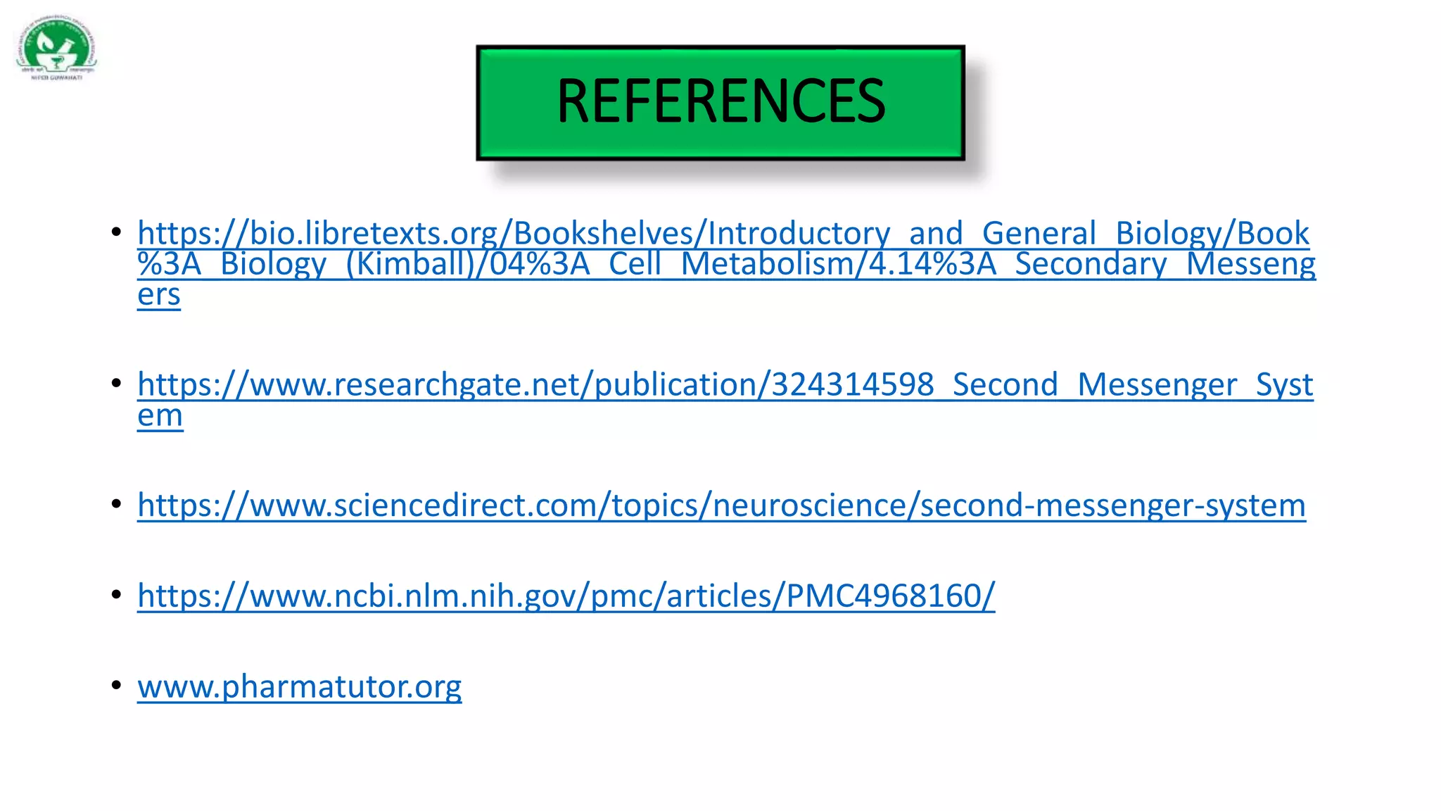 ROLE OF SECOND MESSENGERS IN RECEPTOR SIGNAL TRABSDUCTION | PPTX