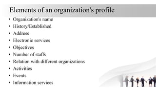 Profile of Organizations | PPTX