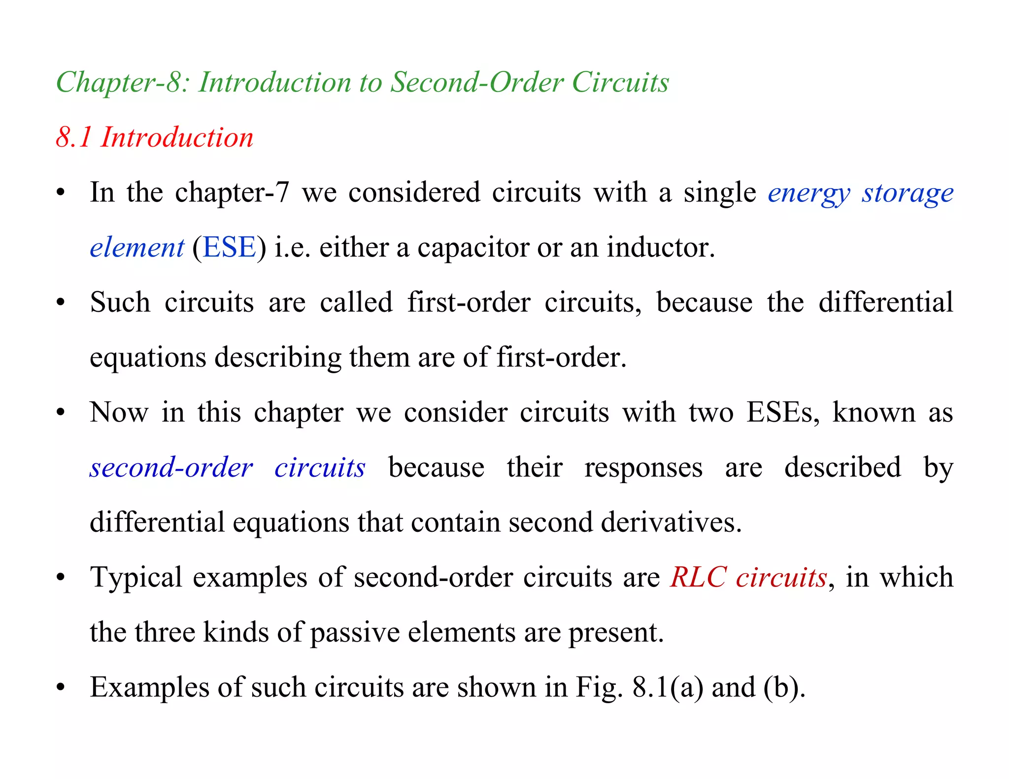 Second order circuits linear circuit analysis | PDF