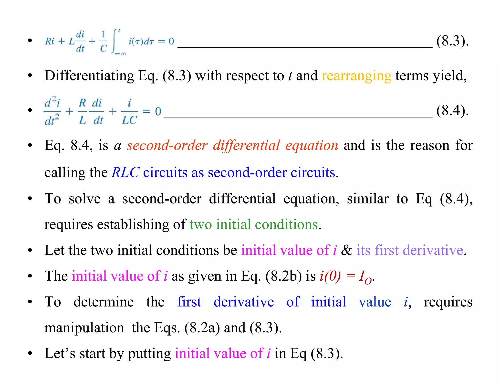 Second order circuits linear circuit analysis | PDF