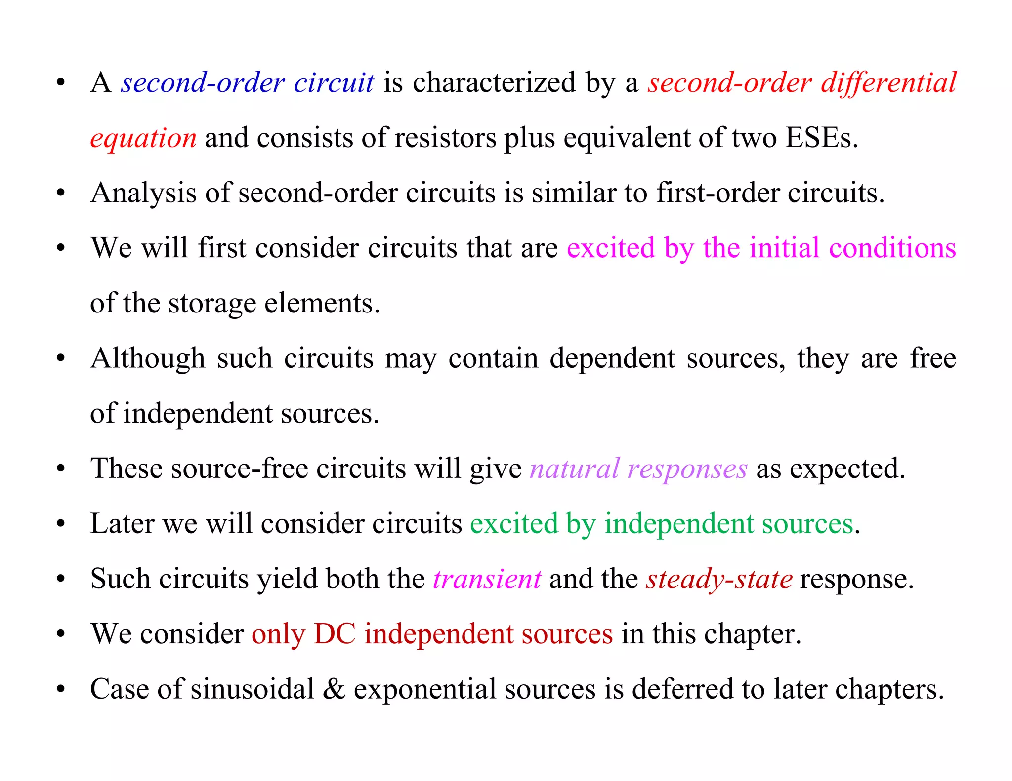 Second order circuits linear circuit analysis | PDF