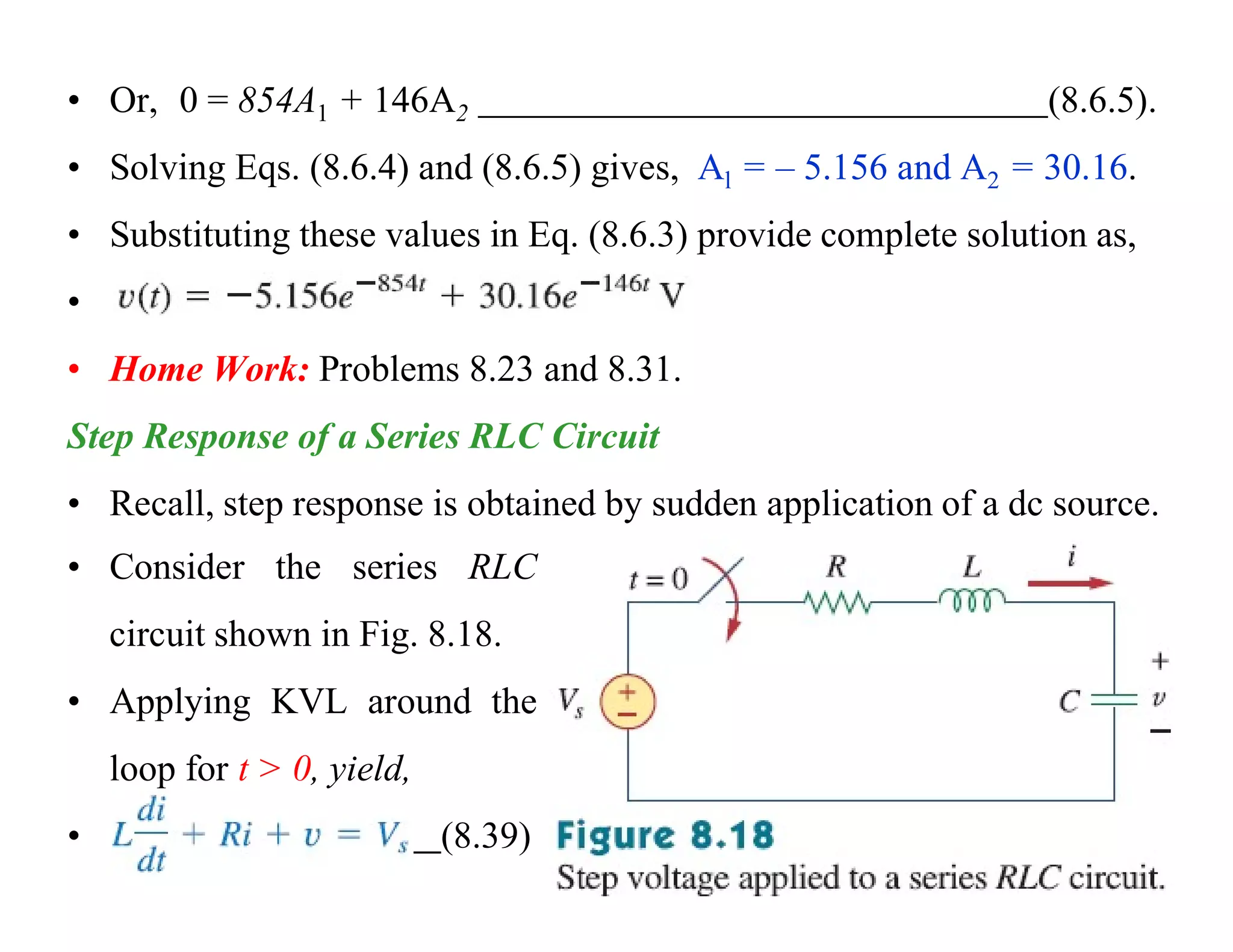 Second order circuits linear circuit analysis | PDF