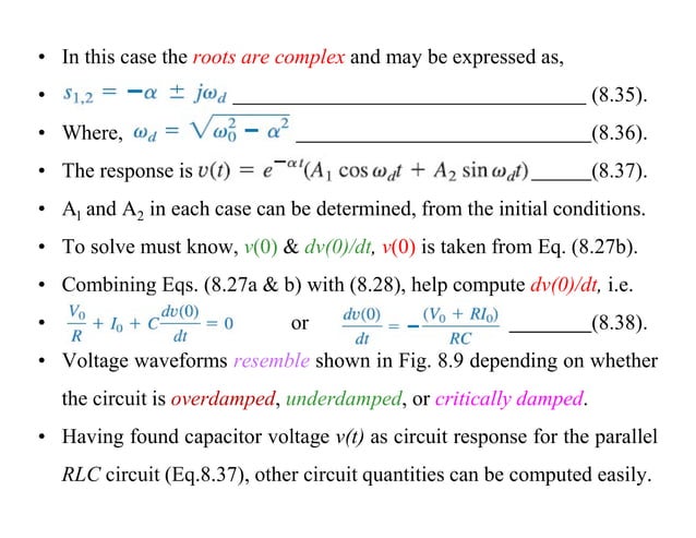 Second order circuits linear circuit analysis | PDF