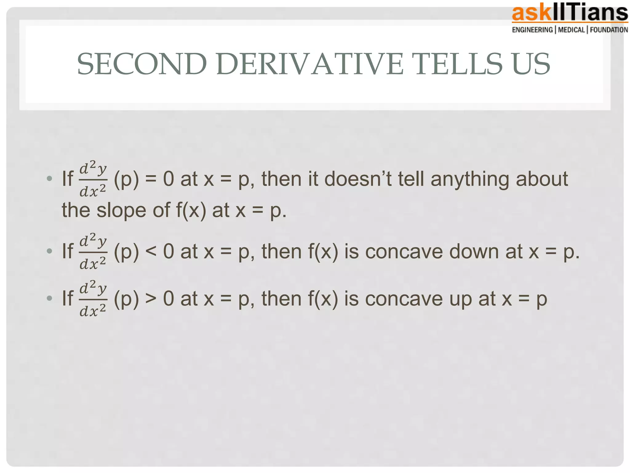 Second Order Derivative | Mathematics | PPTX
