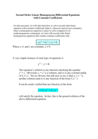 Second order differential equations and its current use | DOCX