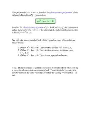 Second order differential equations and its current use | DOCX