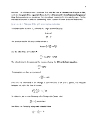 Second order reaction | DOCX | Chemistry | Science