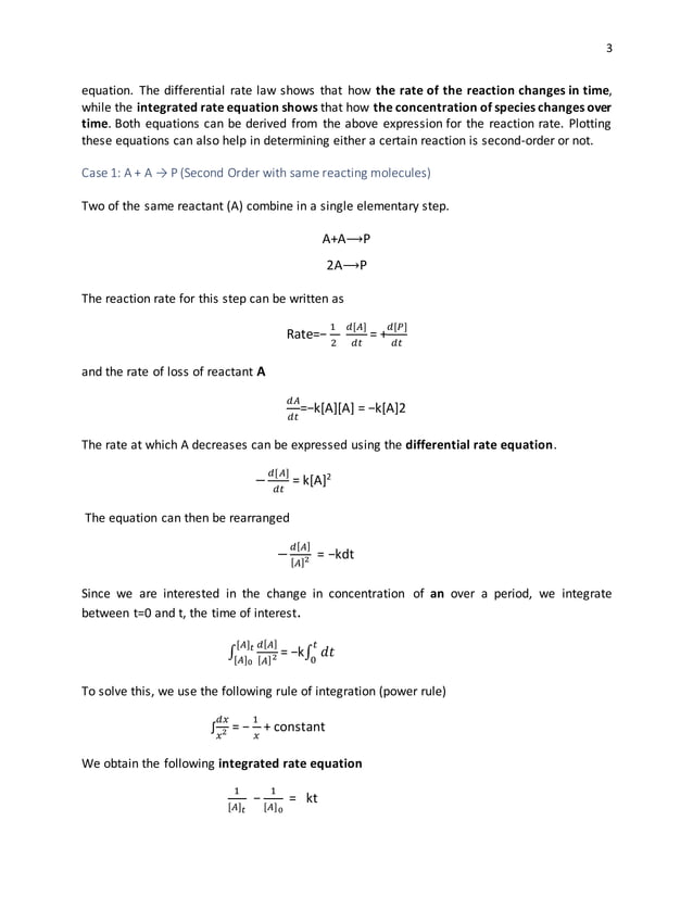 Second order reaction | DOCX | Chemistry | Science