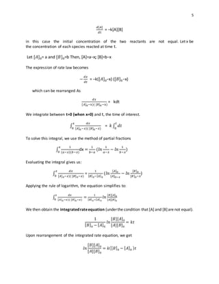Second order reaction | DOCX | Chemistry | Science