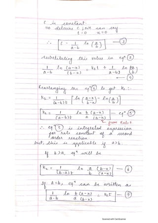 Second order reaction | PDF
