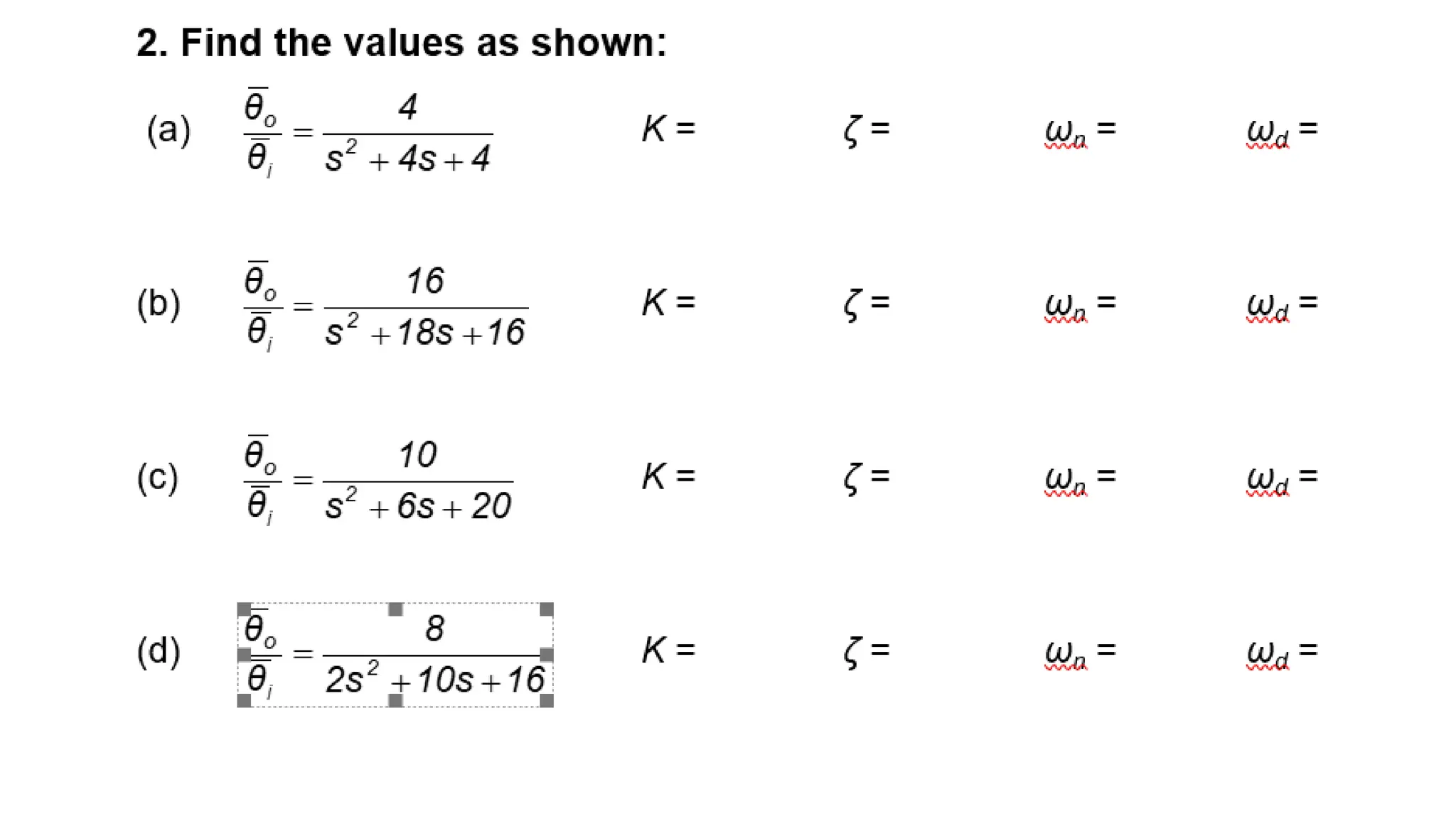 Second Order Systems Qhhhhhhhhuestions.pptx