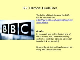 Radio News- legal and ethical | PPTX