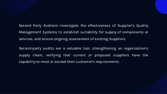 Second Party Audit Services | PPTX