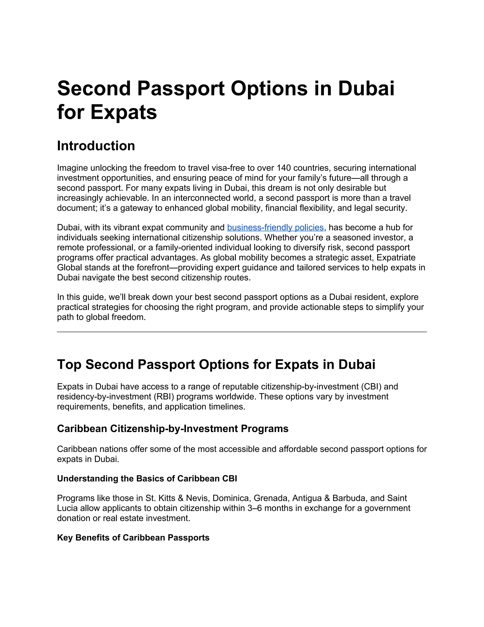 Second Passport Options in Dubai for Expats.docx