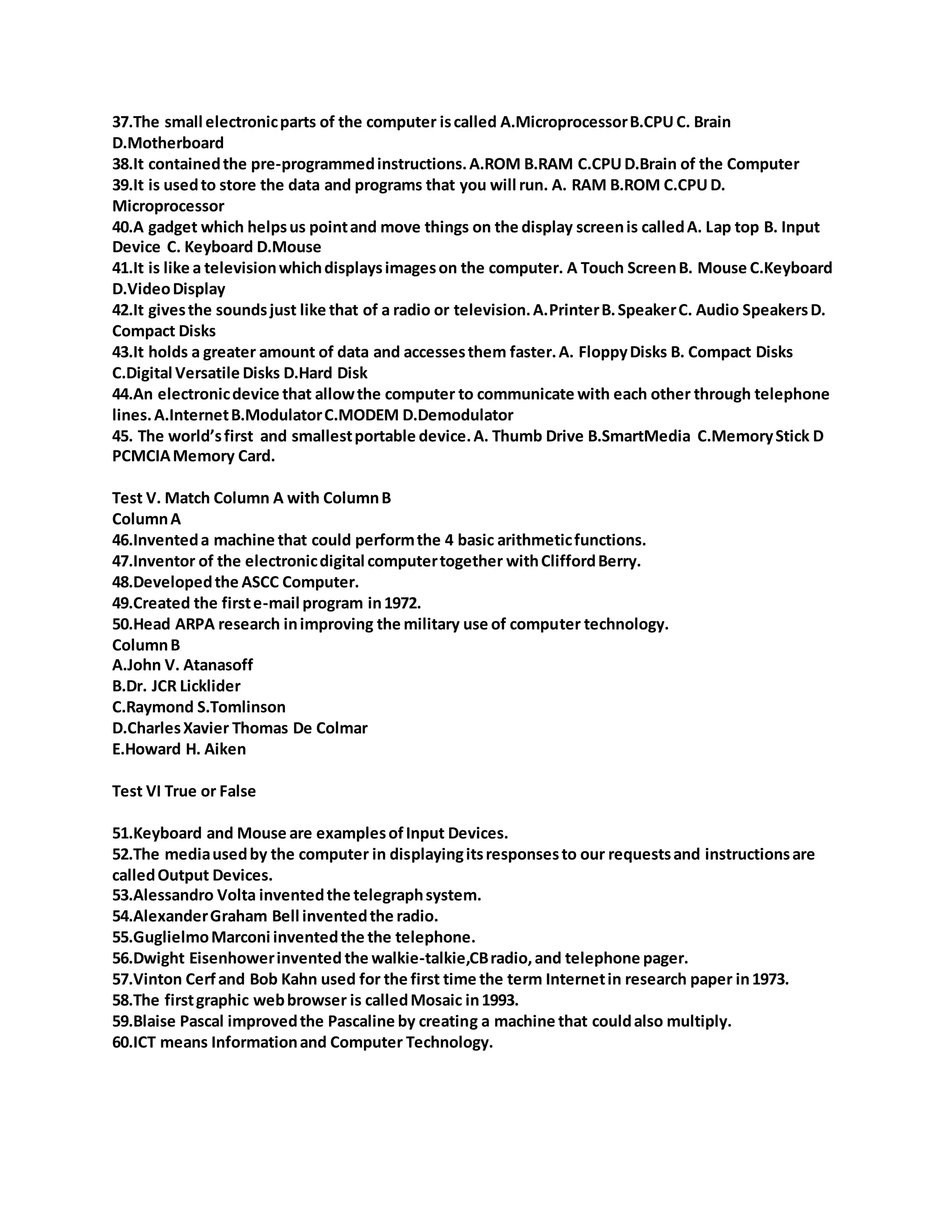 SECOND PERIODICAL TEST IN CMPUTER HARDWARE SERVICES | DOCX