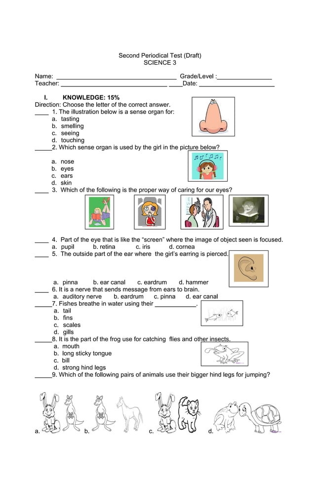 Second periodic test science 3