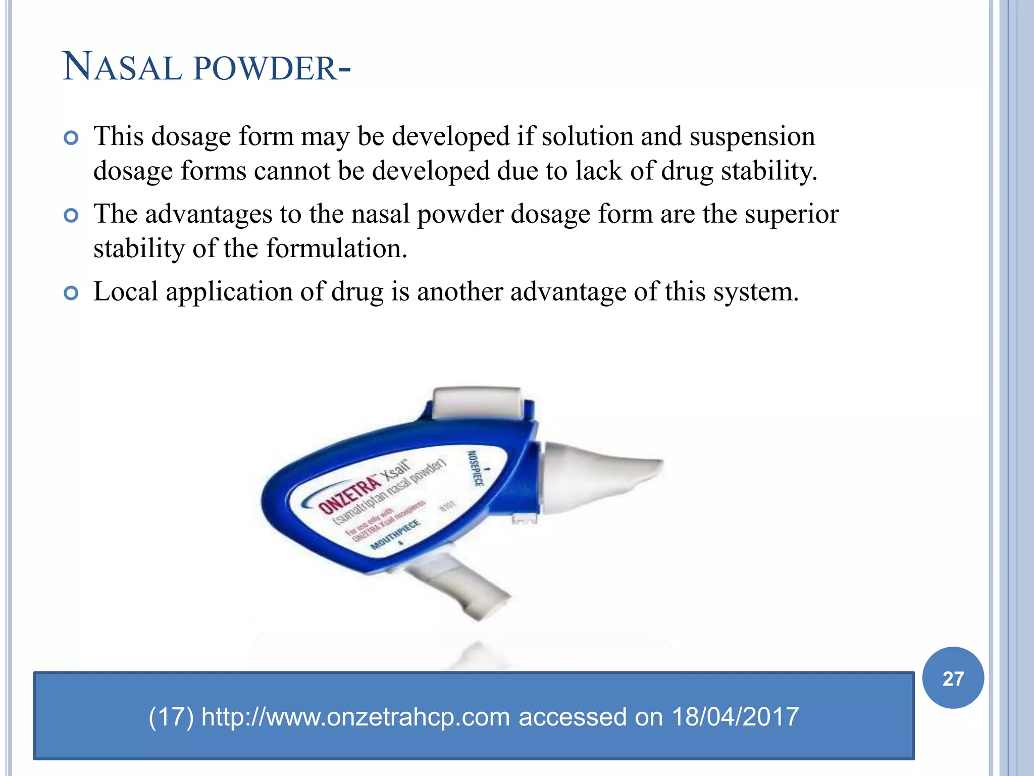 Nasal Drug Delivery System | PPTX
