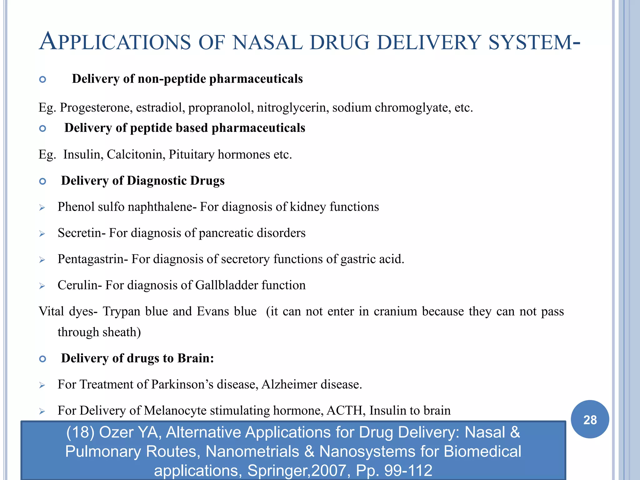 Nasal Drug Delivery System | PPTX