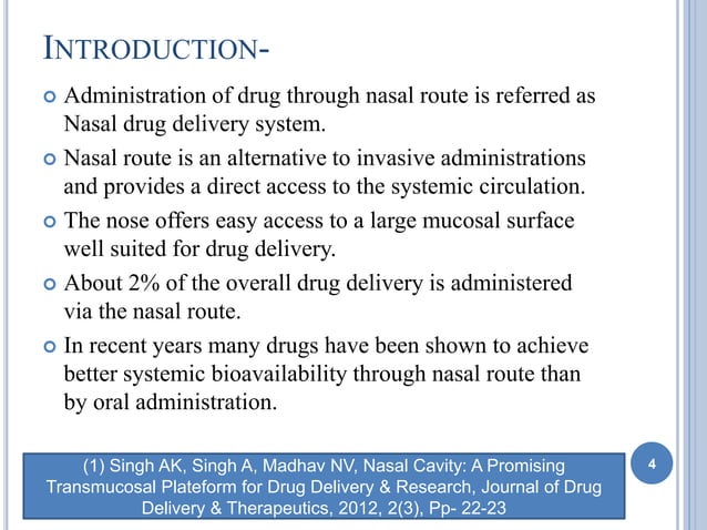 Nasal Drug Delivery System | PPT