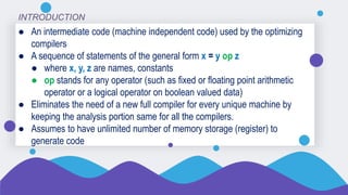 Three address code generation | PPTX