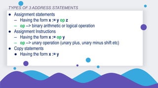 Three address code generation | PPTX