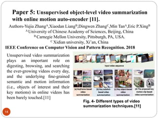 Mtech Second progresspresentation ON VIDEO SUMMARIZATION | PPT
