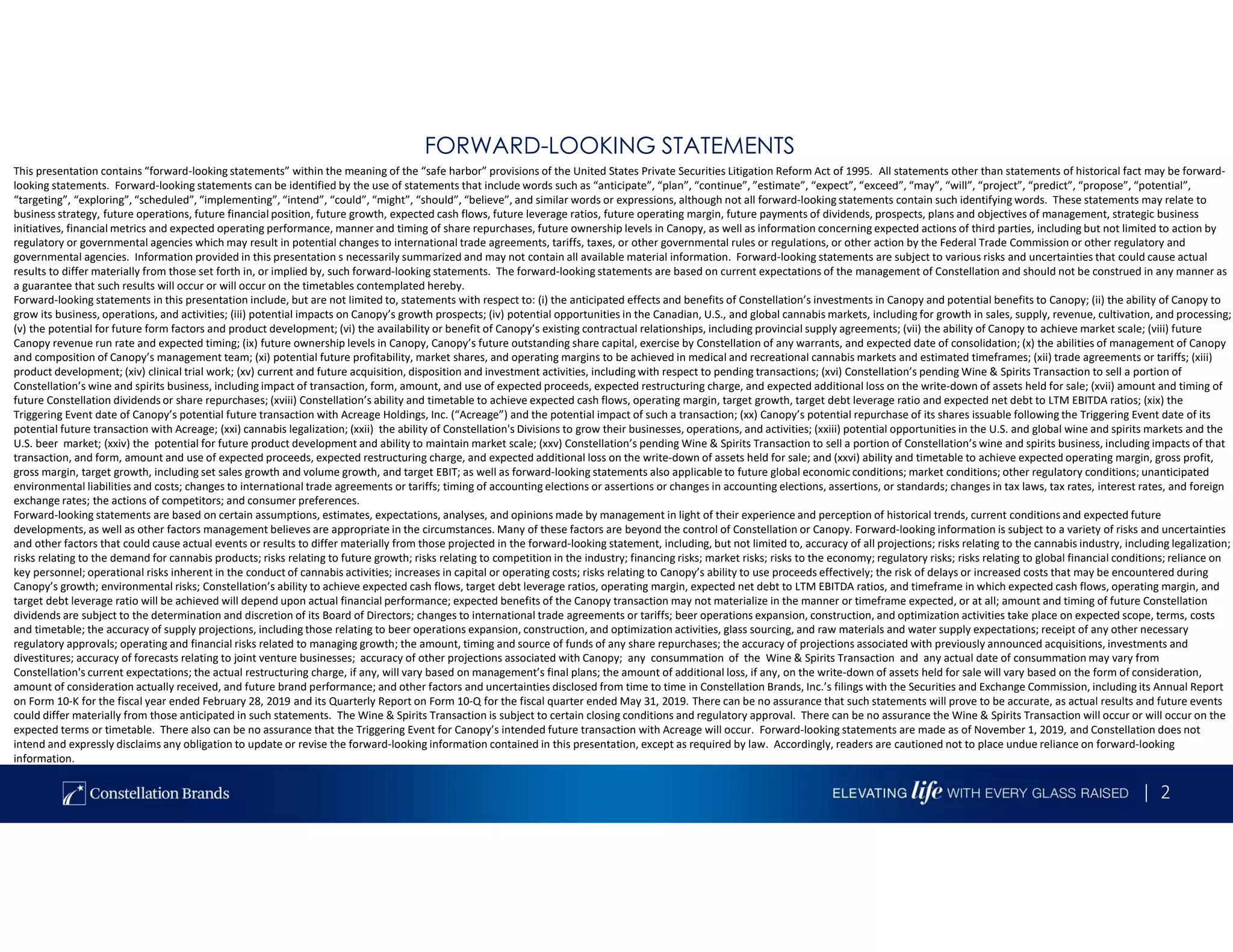 Constellation Brands Investor Overview Presentation | PDF