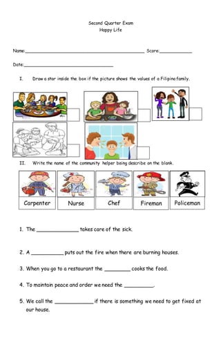 Second quarter test papers | DOCX
