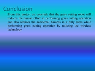 Grass Cutting Robot | PPTX