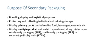 Secondry and tertiary packaging new | PPTX