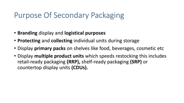 Secondry and tertiary packaging new | PPTX