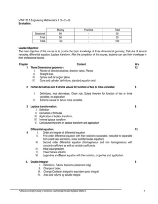 Second semester (pokhara university) | PDF