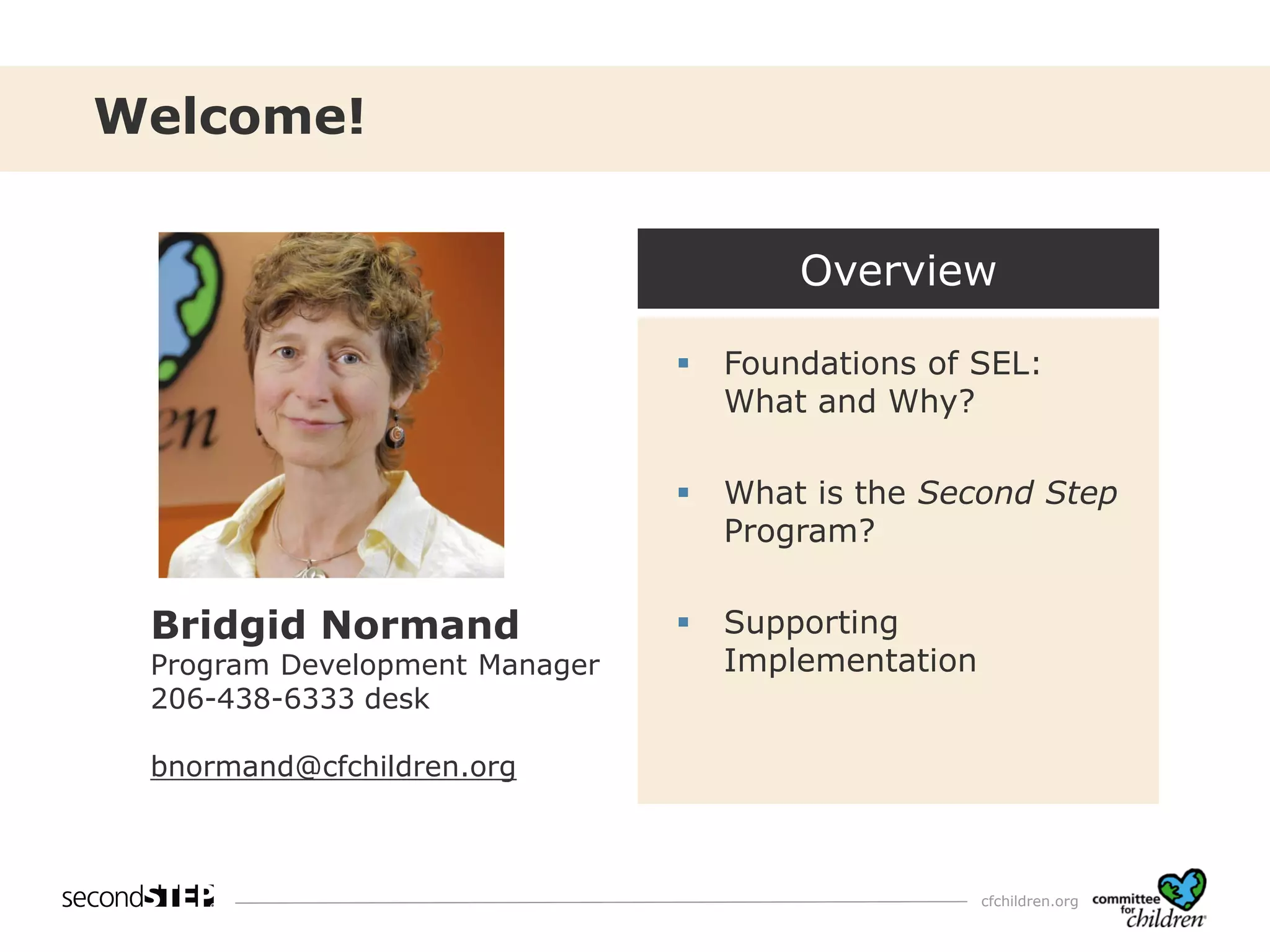 Mentor-ADEPIS: Second Step programme overview (Bridgid Normand) | PPT