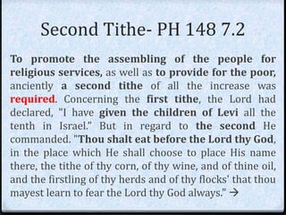 Second tithe | PPTX
