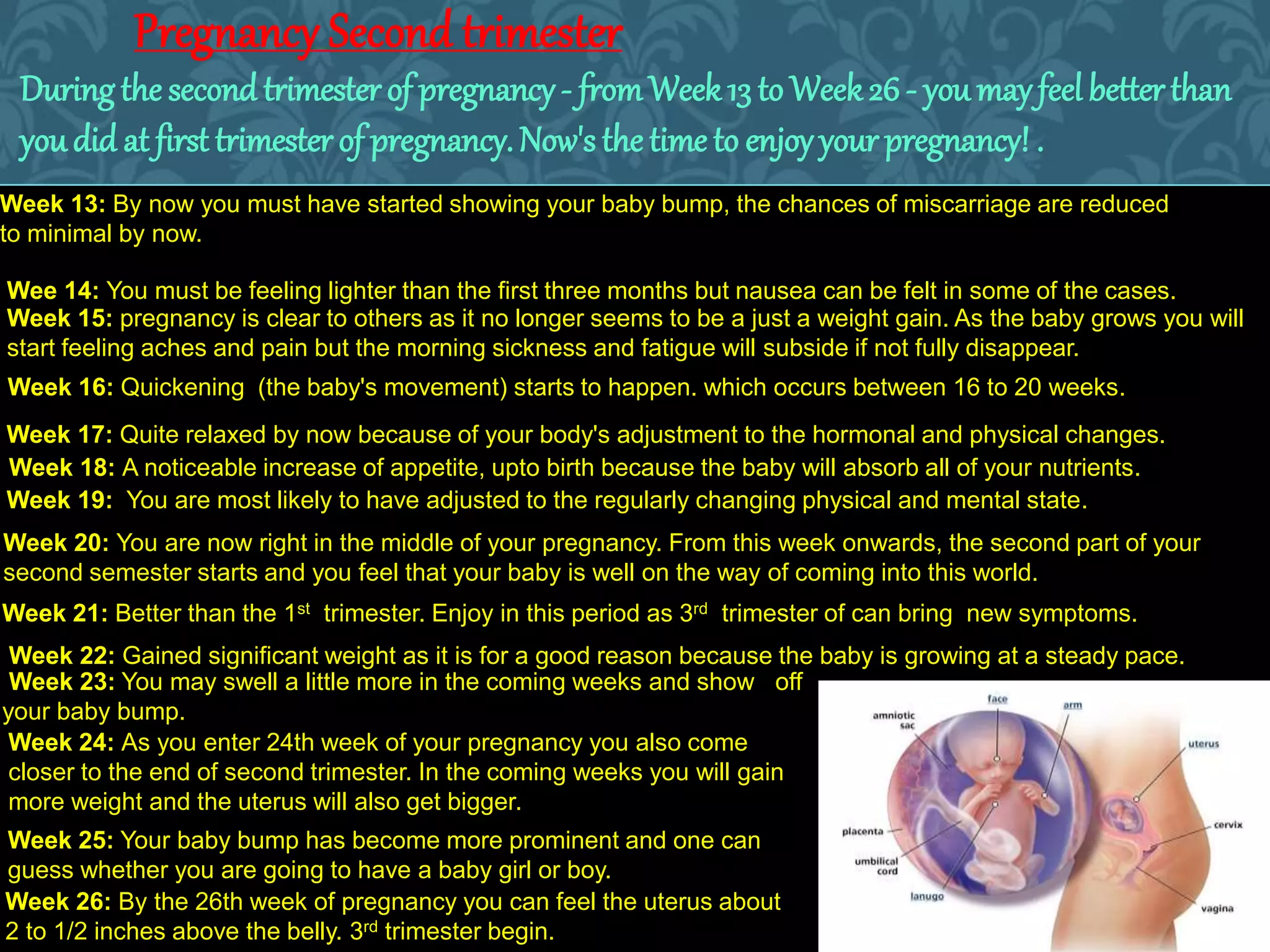 Second trimester OF PREGNANCY | PPTX